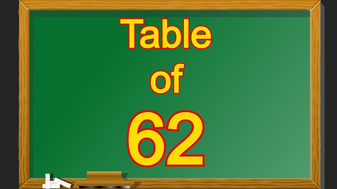 Table Of 62 Multiplication Table Sixty Two 62 Ka Table 62 Ka