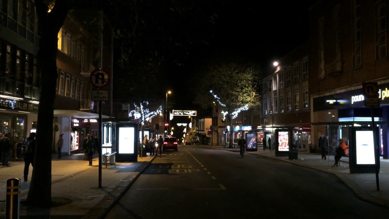 Exeter High Street at night - December 2017 - YouTube