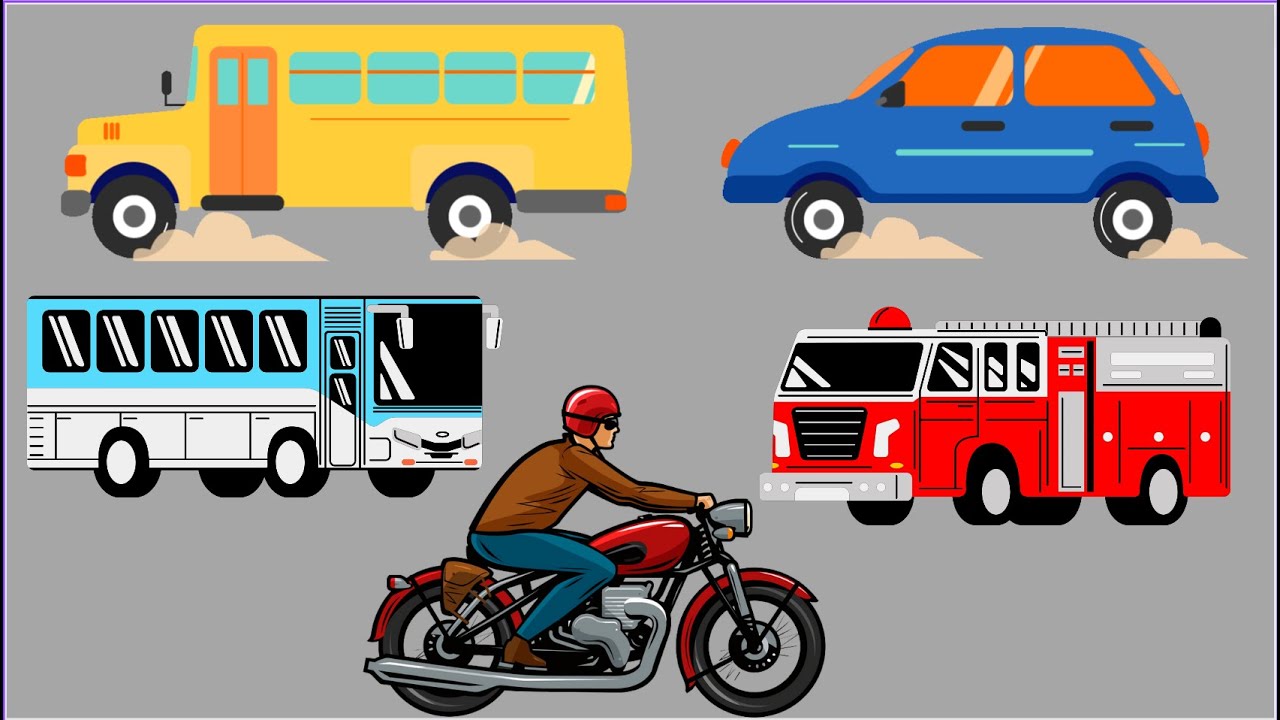 Street Vehicles | LearnIng Vehicles | Car Cartoon | Video For Kids ...