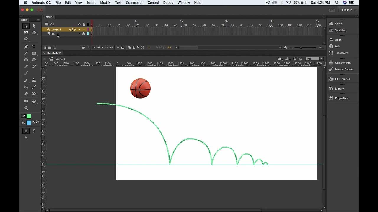Ball bounce guide in Adobe Animate CC 2022 - YouTube