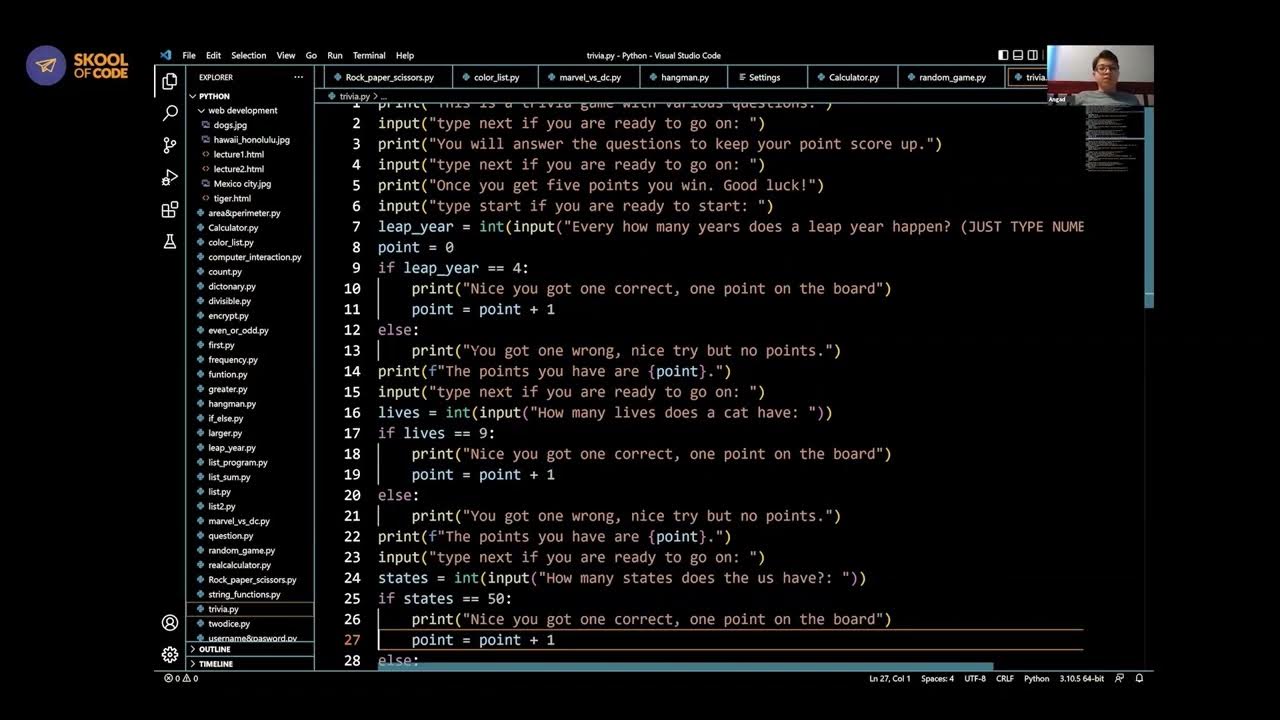 Trivia Quiz application in Python - YouTube