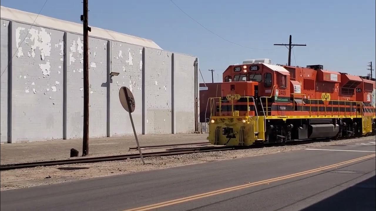 SJVR 2409 and 2164 passing California Ave and Cherry Ave Fresno ca - YouTube