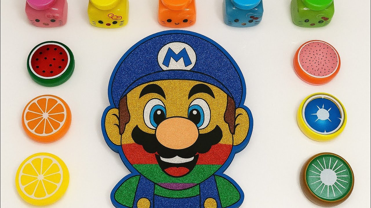 ASMR Slime Video l How To Make Rainbow Mario With Glitter Slime | On Ym ...