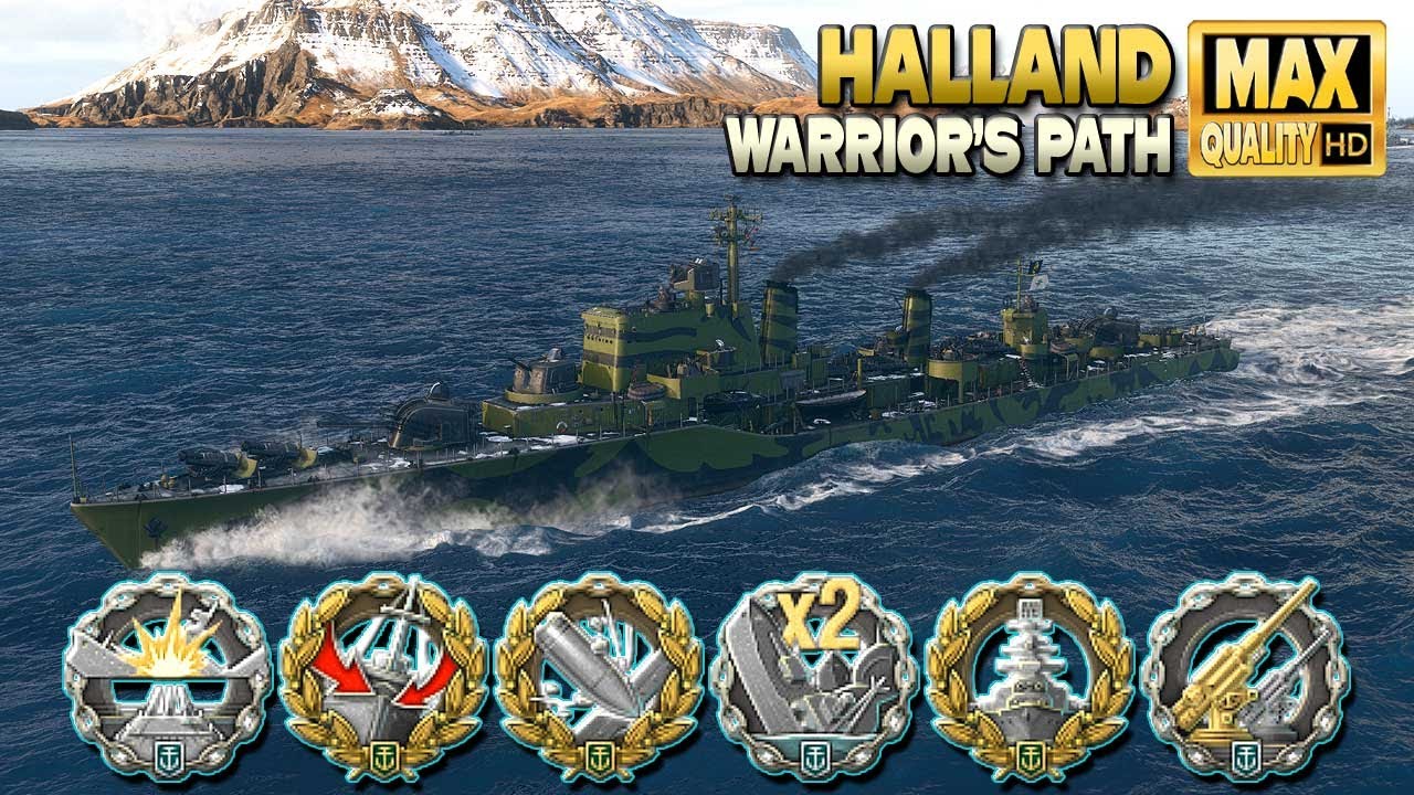 Destroyer Halland: Solid performance on map Warrior's Path - World of ...