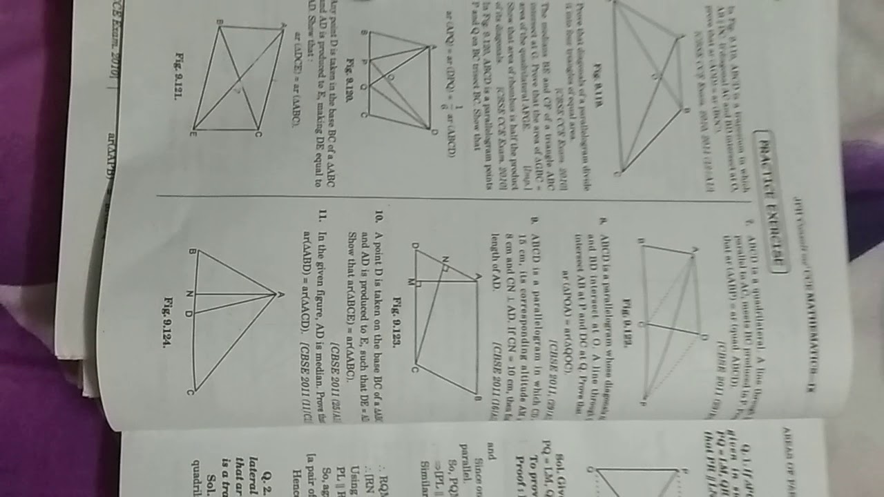 Important questions of area of parallelograms and triangles class 9 ...
