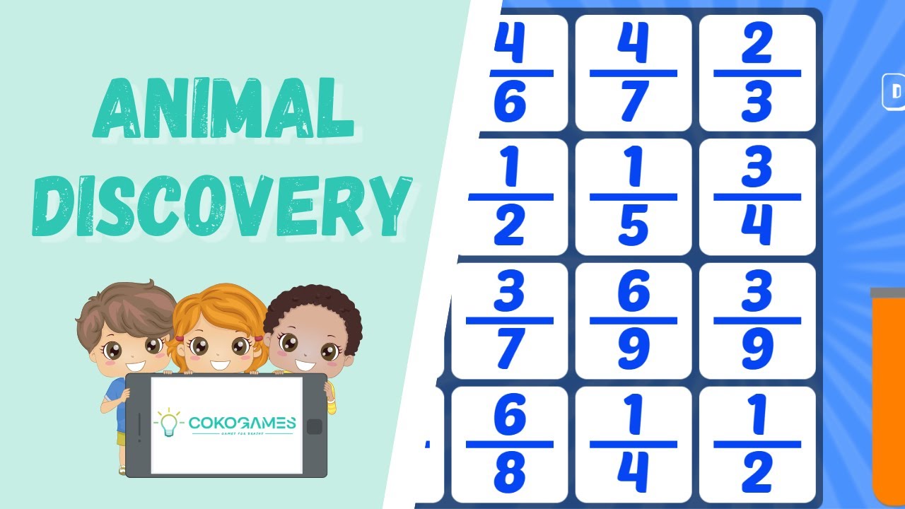 Fun Fractions Math Game ANIMAL DISCOVERY - YouTube