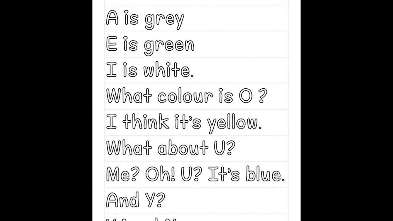 alphabet colours poem - YouTube