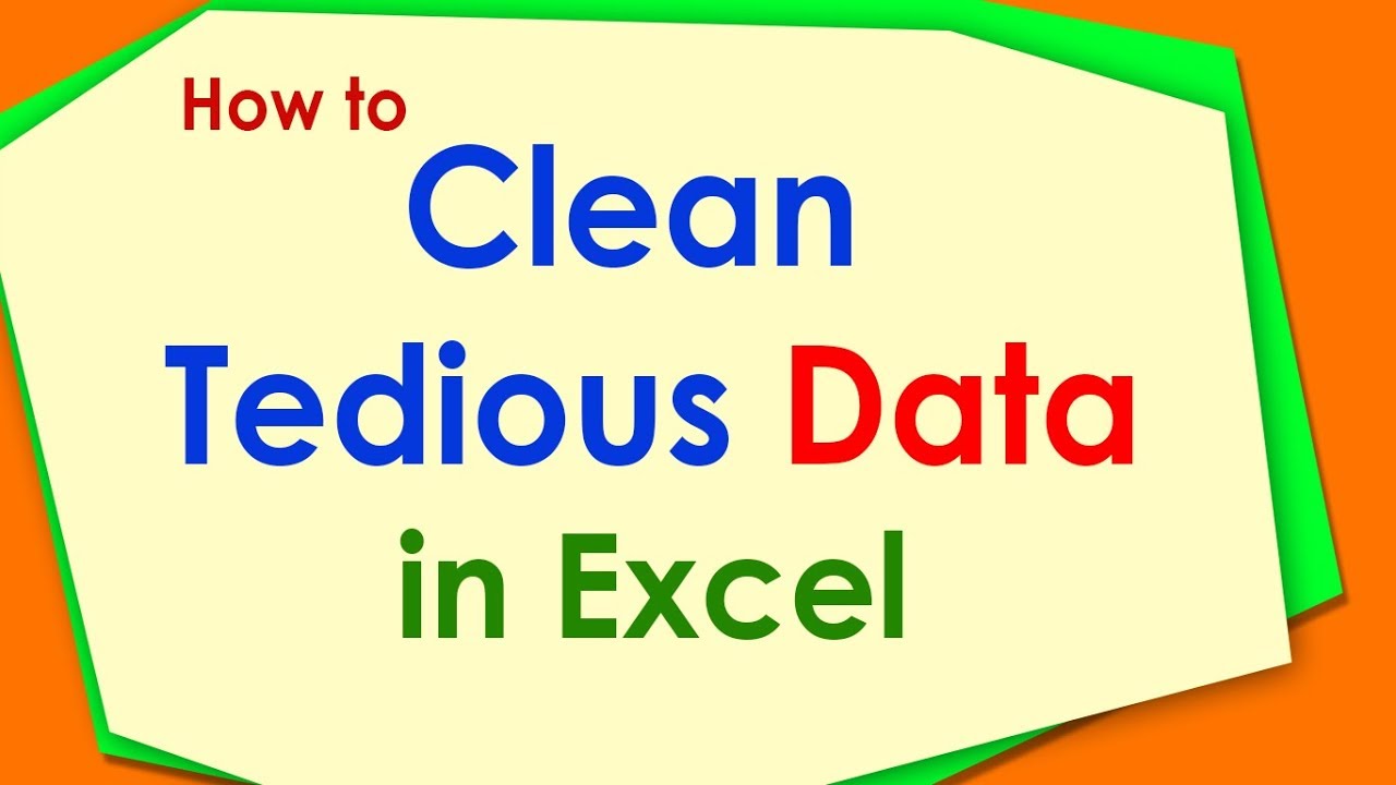 How To Clean Data In Excel YouTube How To Clean Data In Excel YouTube