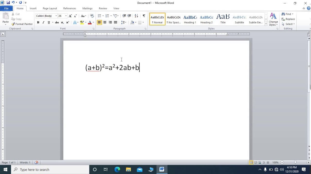 How to write formula of (a+b)² and (a+b)³ in MS WORD , step by step ...