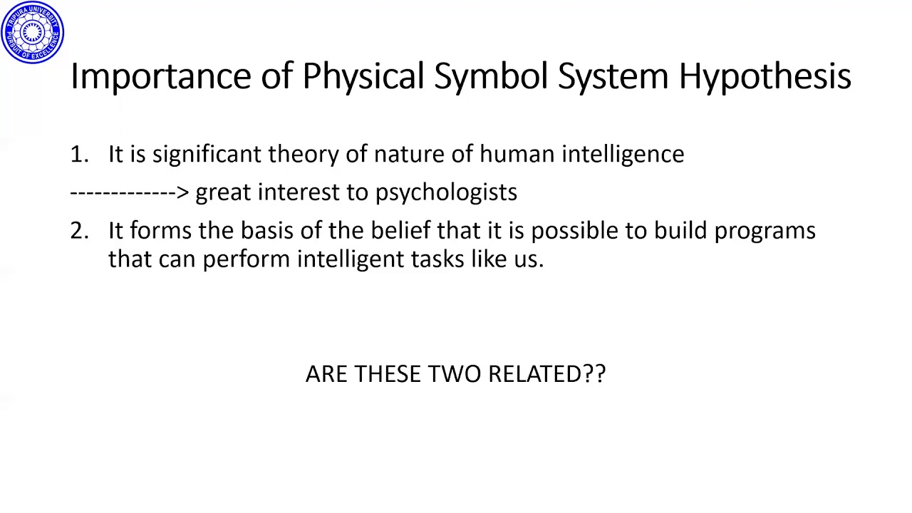 03 AI Physical System Symbol Hypothesis - YouTube