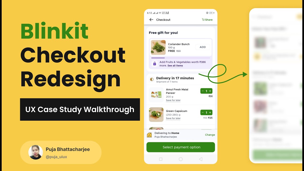 Blinkit Checkout Page Redesigned | A Complete UX/UI Case Study - YouTube