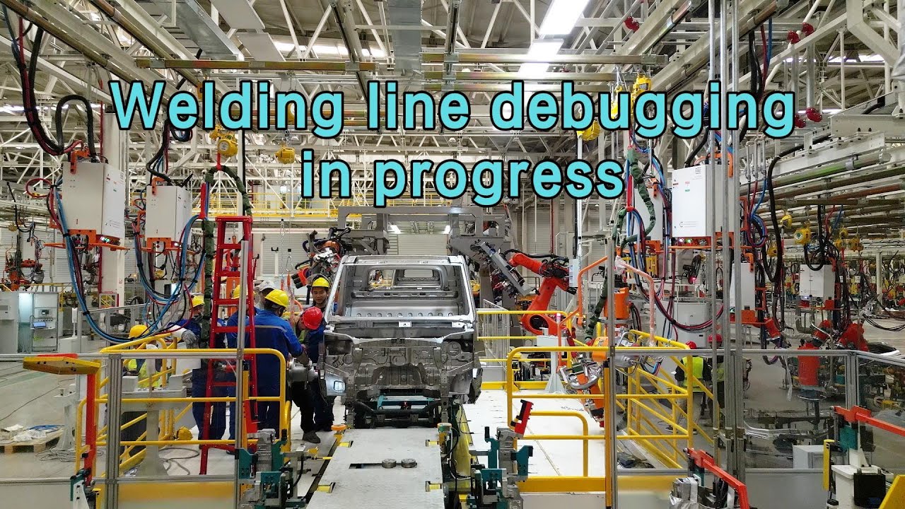 Equipment debugging for white body welding line.#welding #automobile # ...