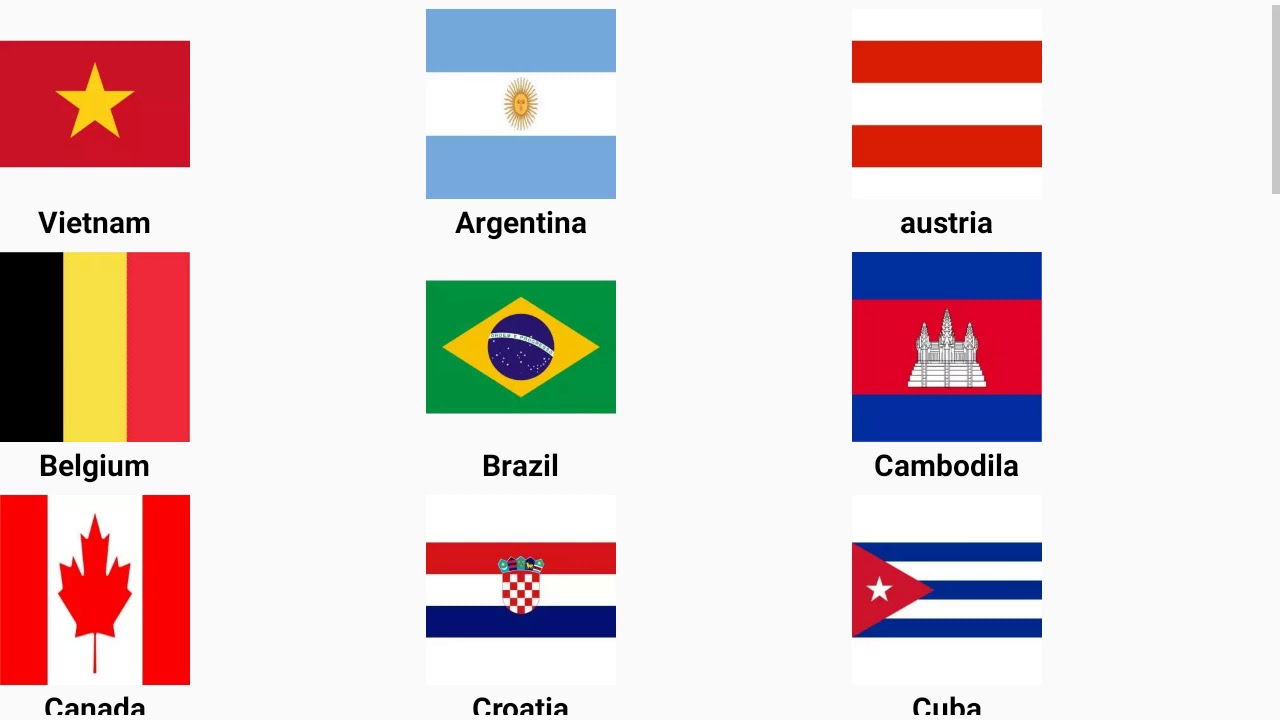 Country Names best for Children learning video show - YouTube