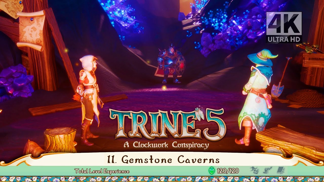 Trine 5: A Clockwork Conspiracy Gameplay | PC/4K | Gemstone Caverns | All Collectibles - YouTube