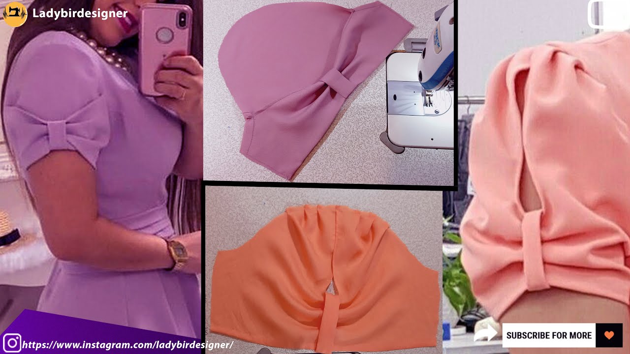 ️️ [ 2 ] Different Bow Sleeves Design Cutting and Stitching for Sewing ...
