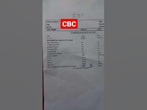 CBC/Complete blood count/ CBC ki normal report/Eosinophil/TLC/complete blood count ki normal ...