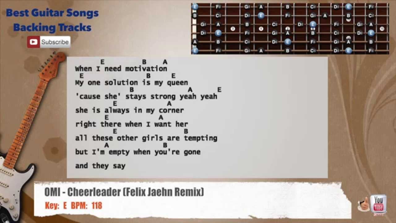 🎸 OMI - Cheerleader (Felix Jaehn Remix) Guitar Backing Track with scale ...