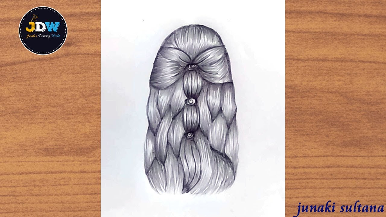 Beautiful hair style || pencil drawing for beginners || how to draw ...
