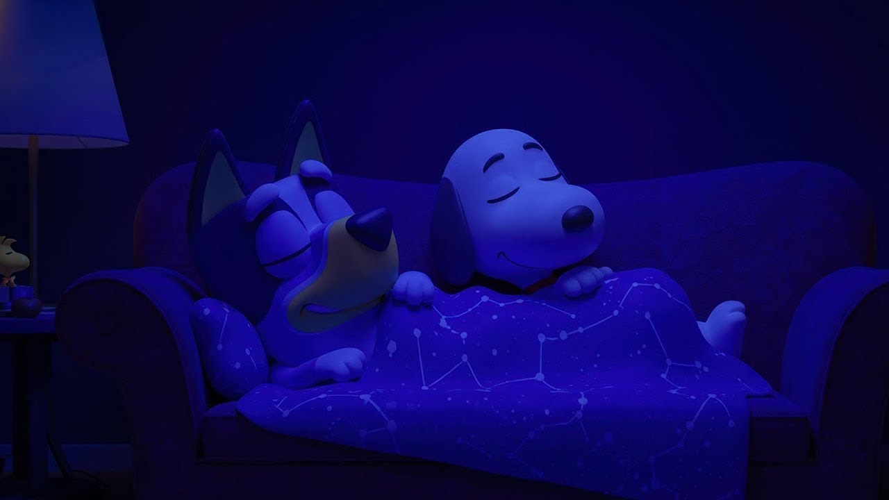 Bluey & Snoopy Sleepy Time | Calm Piano Music to Study, & Enjoy a ...