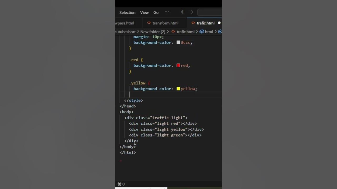 Traffic Light Html Css Javascriptshorts Youtube