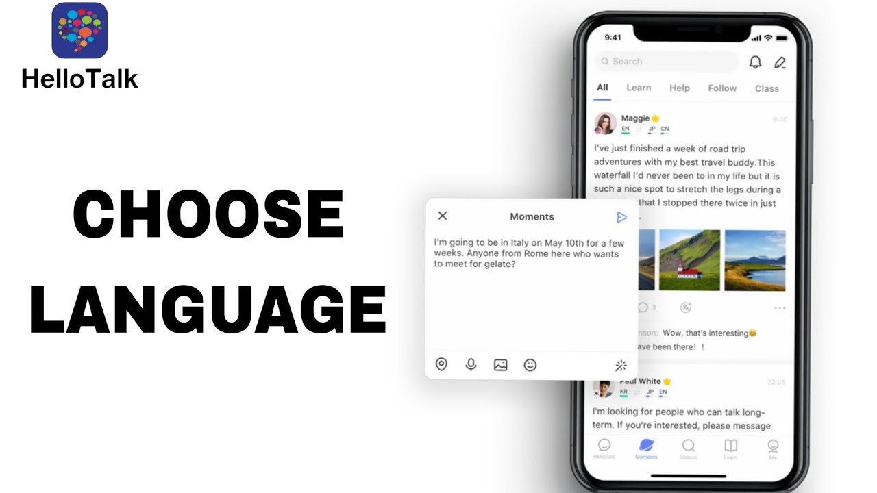 How To Choose Language On Hello Talk App - YouTube