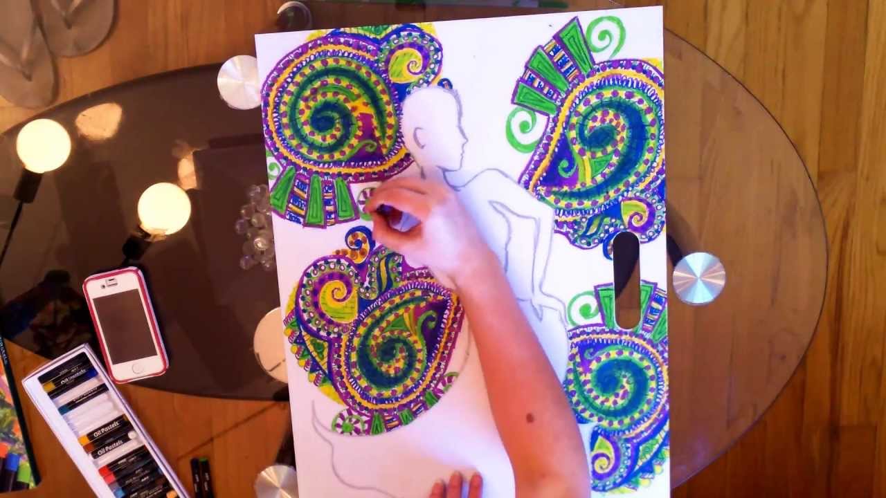 Crazy Oil Pastel Drawing! - YouTube