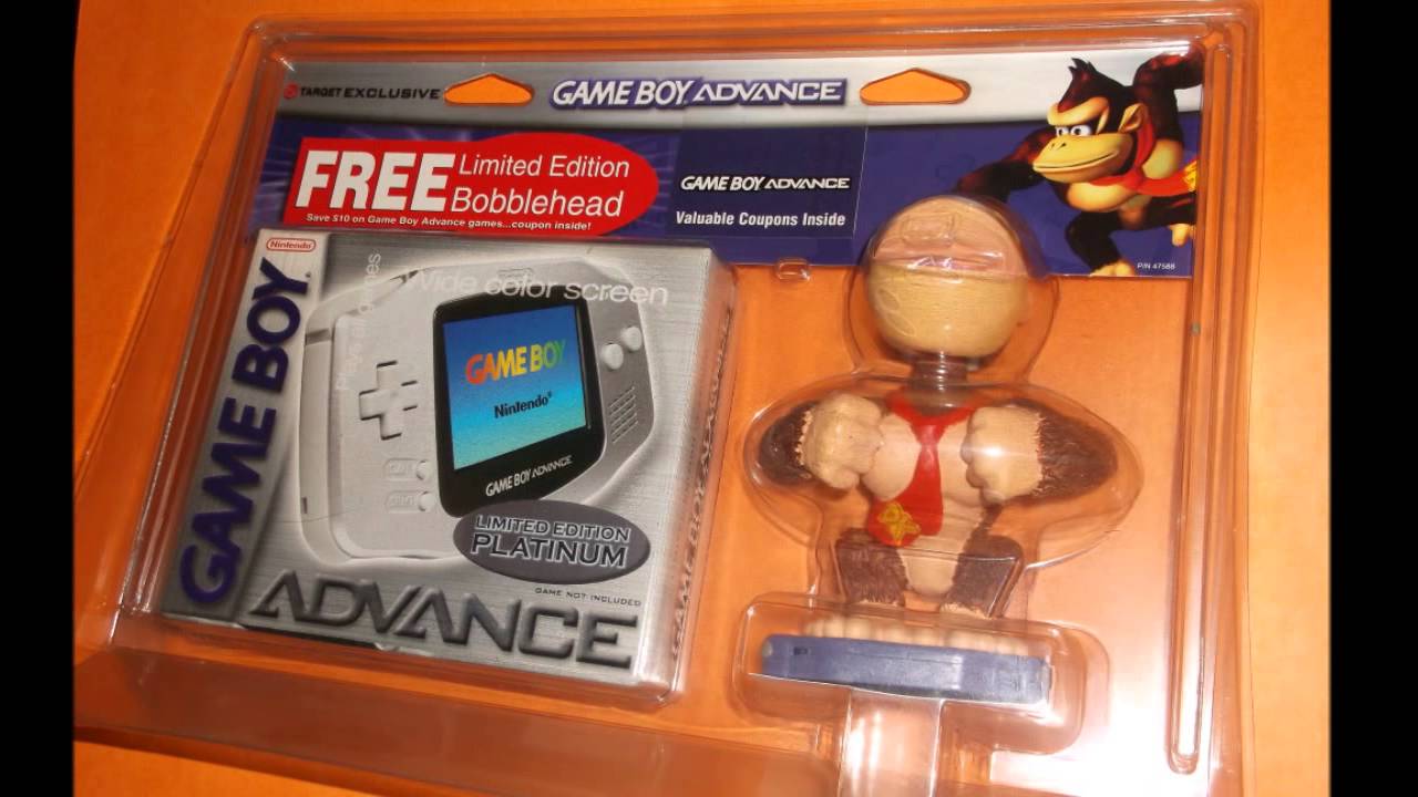 Game Boy Advance Platinum & Limited Edition Donkey Kong Bobblehead ...