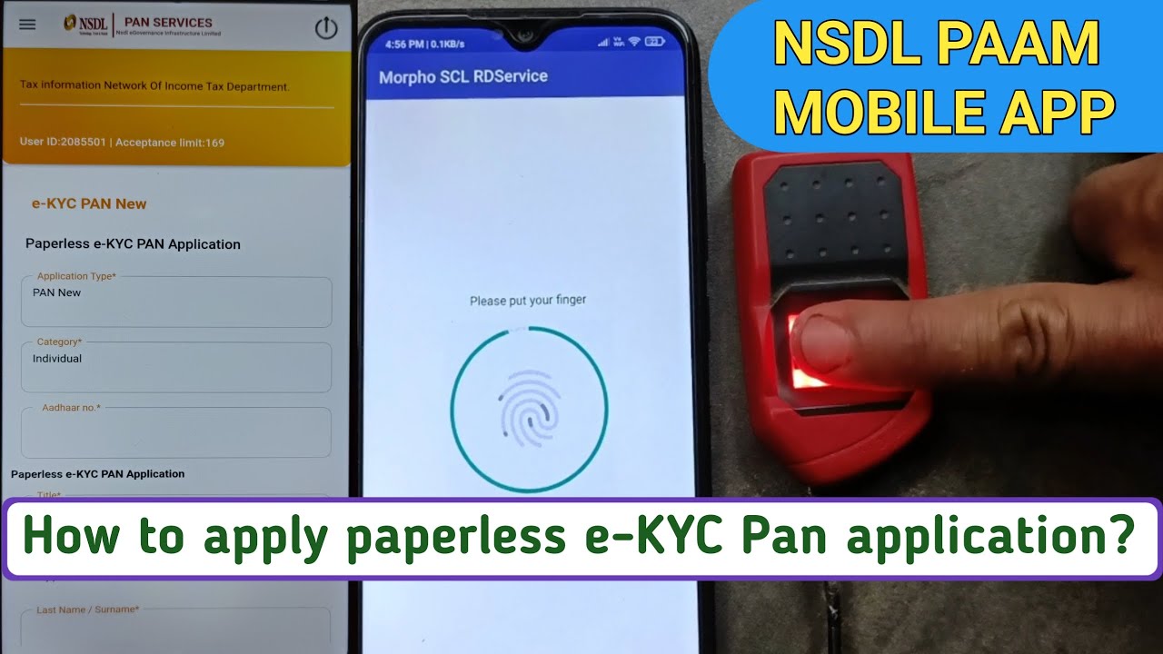 How to apply paperless e-KYC Pan application? NSDL Paam Mobile App ...