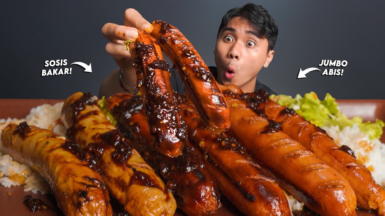 NAGIH WOY!! MUKBANG SOSIS BAKAR AYAM DAN SAPI SIZE JUMBO!! PARAH!!🥵 - YouTube