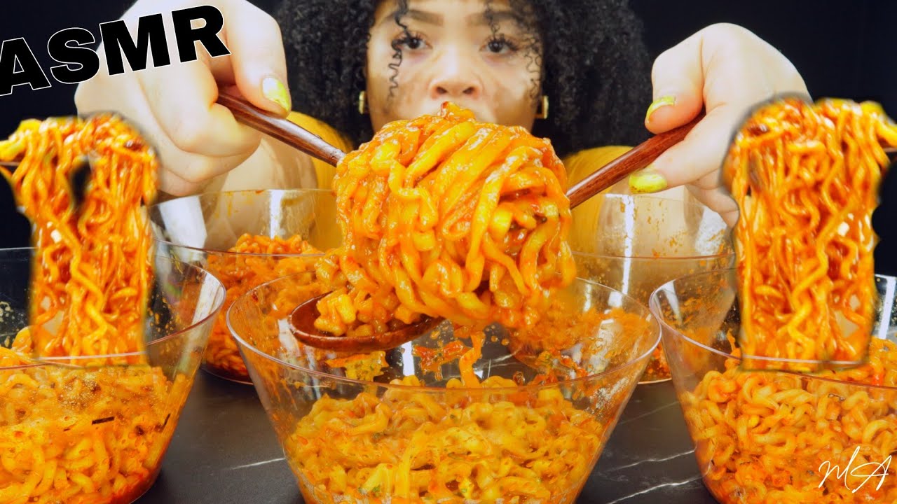 Best ASMR SPICY FIRE 🍜 Noodles CHALLENGE Black Bean, 2X Nuclear ...