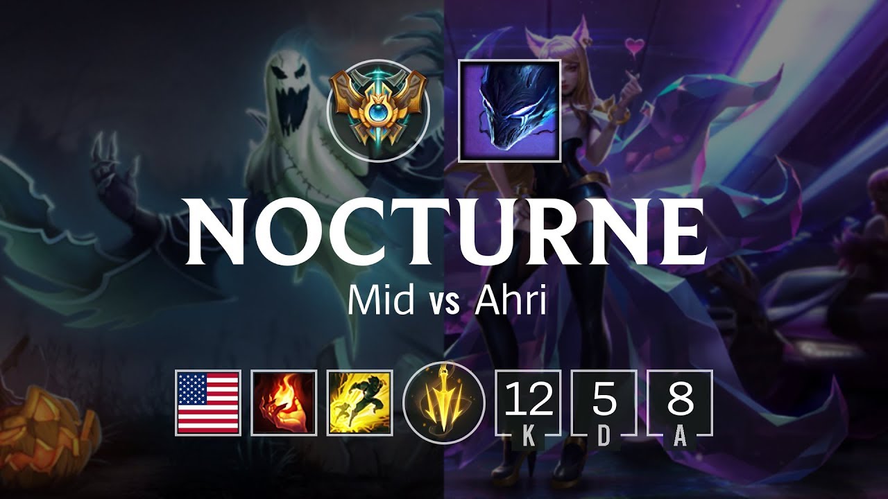 Nocturne Mid vs Ahri - NA Challenger Patch 8.22 - YouTube