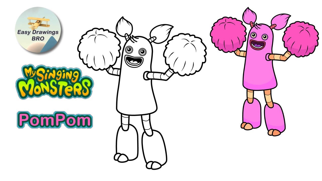 How To Draw My Singing Monsters - PomPom | Easy Drawings BRO - YouTube