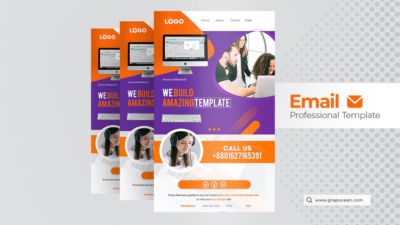 Professional Email Newsletter Design | Adobe Photoshop Tutorial - YouTube