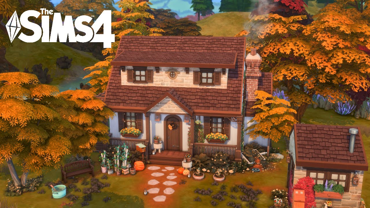 Brookside Autumn Cottage 🍂 - No CC - Sims 4 Speed Build - YouTube