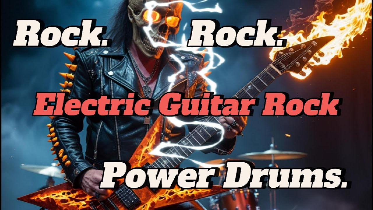 Powerful rock electric guitar Power drums.LO-FI Music. A good song to ...