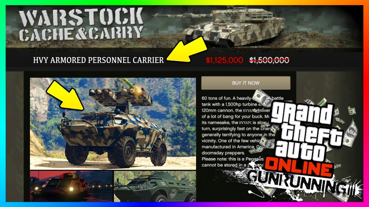 GTA ONLINE GUNRUNNING DLC ARMORED PERSONNEL CARRIER APC TANK NEW ...