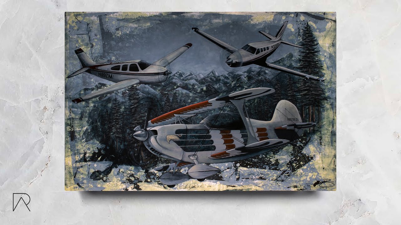 Commissioned Pilot Tribute Acrylic Painting Start to Finish - YouTube