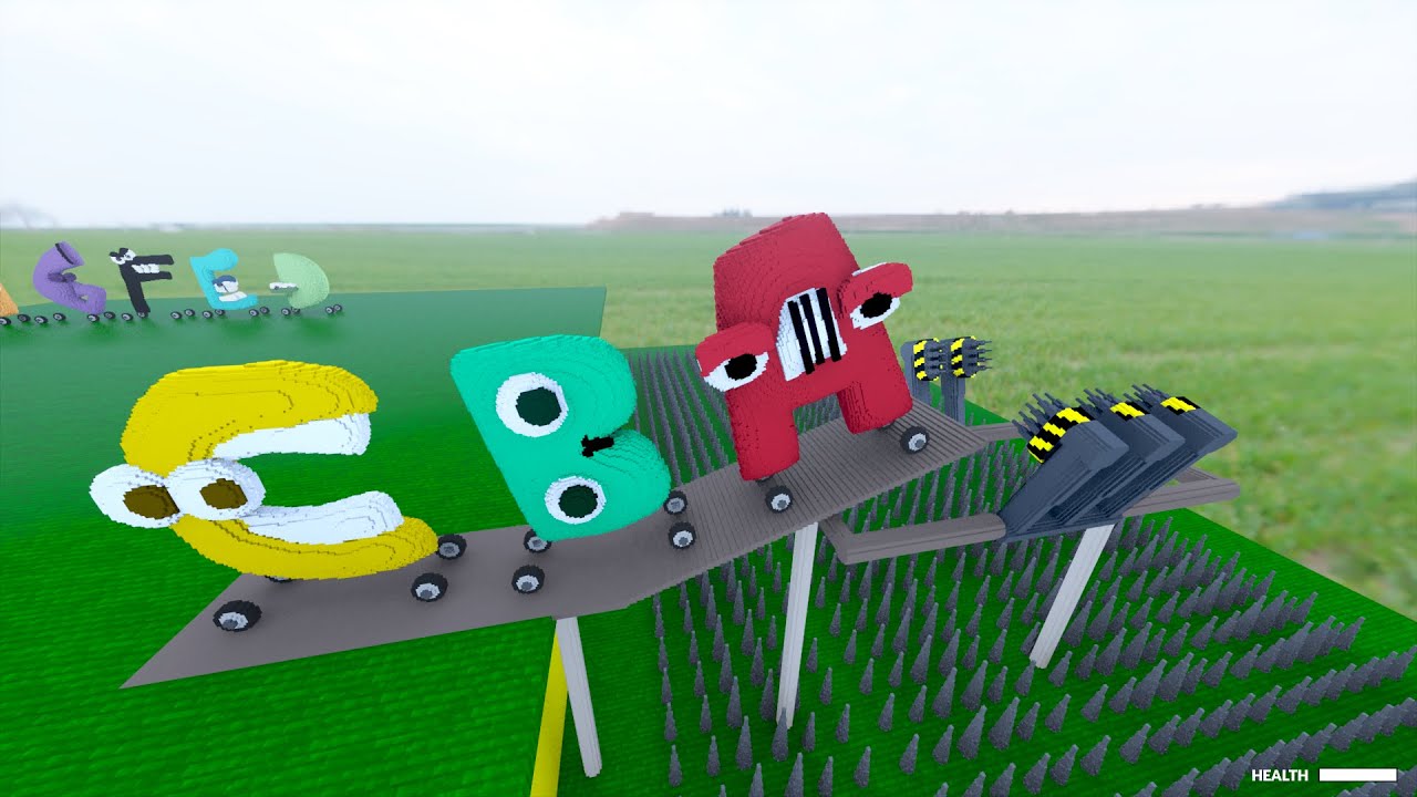 Alphabet Lore Cars vs Large Spinner Obstacle 💥 Teardown - YouTube