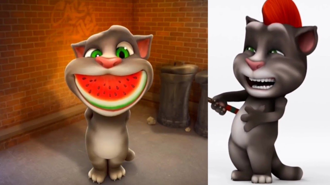My Talking Tom Eating Chilli, Watermelon Funny Cat Comedy Video - YouTube