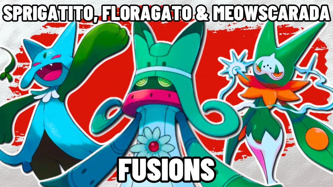 Sprigatito, Floragato & Meowscarada Fusions | Type Swap, Fakemon ...