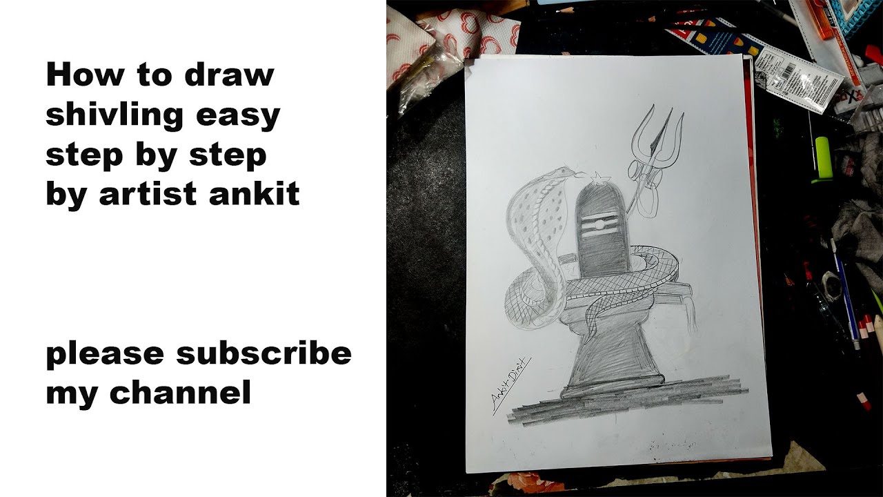 shivling shiva drawing||pencil sketch easy - YouTube