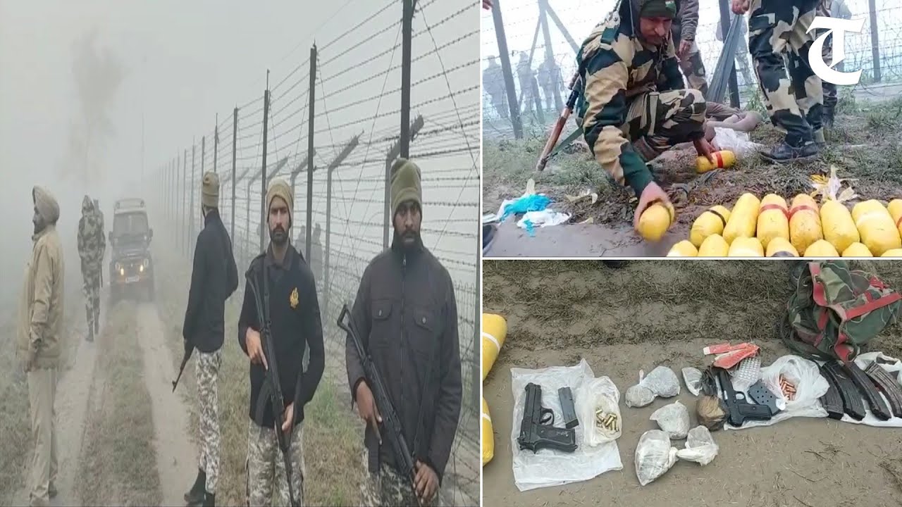 Drugs seized along India-Pakistan border in Punjab’s Gurdaspur, BSF jawan injured - YouTube
