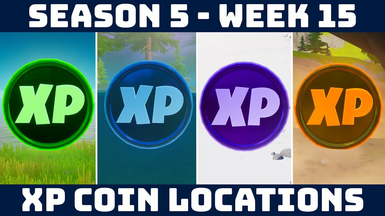ALL 20 XP COIN LOCATIONS (WEEK 15)! Gold, Purple, Blue & Green Coins ...