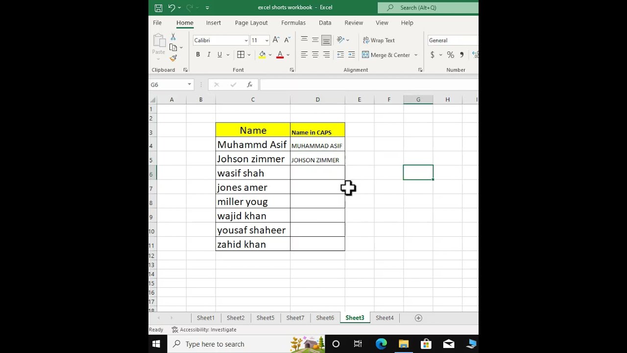 From Small Letters To Capital Letters In Excel shorts YouTube From Small Letters To Capital Letters In Excel shorts YouTube