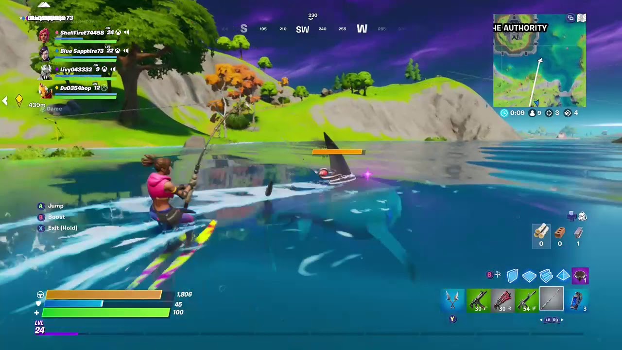 #Fortnite riding a shark on chapter 2 season 3 - YouTube