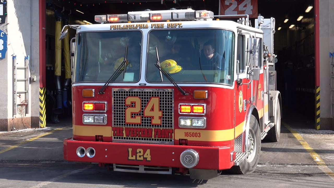 Philadelphia Fire Department Ladder 24 Responding - YouTube