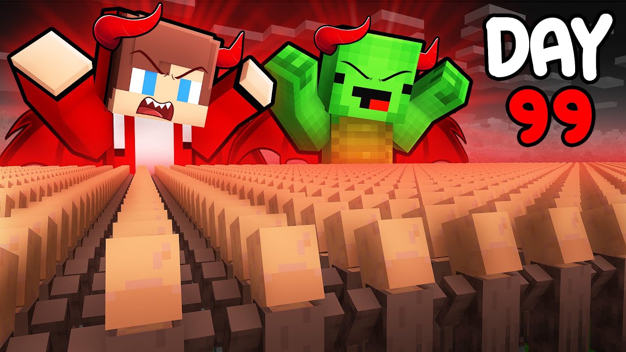 Mikey and JJ Survived 100 Days as DEVILS in Minecraft (Maizen) - YouTube