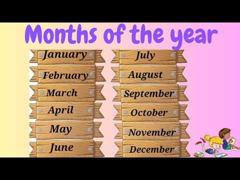 Months of the year with spellings | Slow version for kids to learn ...