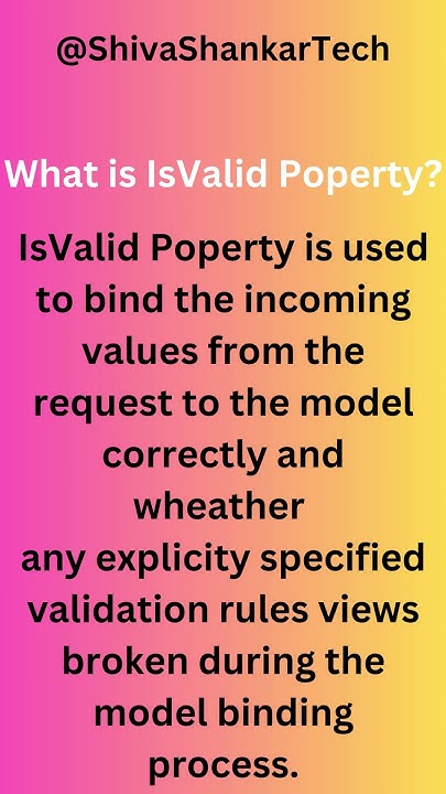 What Is Isvalid Property In Asp Mvc Shivashankartech Csharp Technology Aspnet Youtube