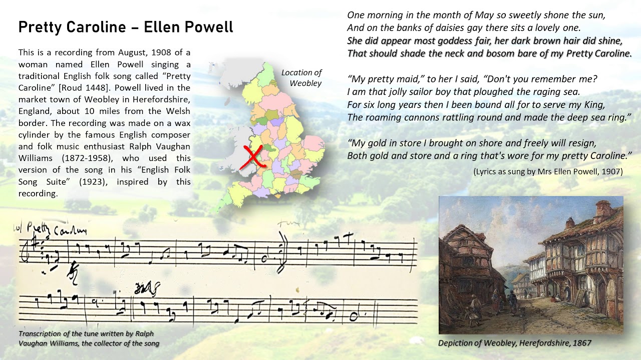 Pretty Caroline - Ellen Powell (1908) [traditional English folk song ...